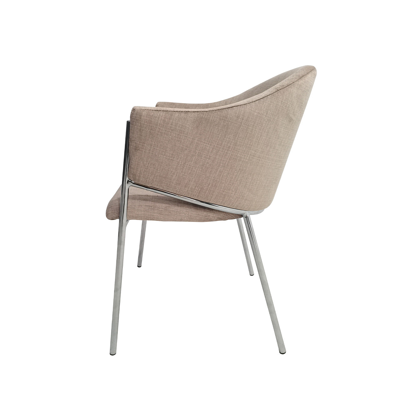 Perla Premium Velvet Taupe Accent Dining Chair with Chrome Legs ...